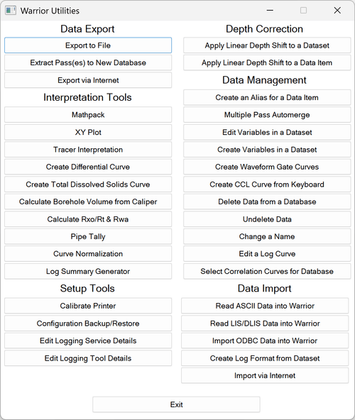 Warrior Data Acquisition Software